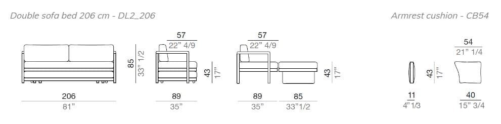 TWIN | Divano letto Divano letto in tessuto By Mussi