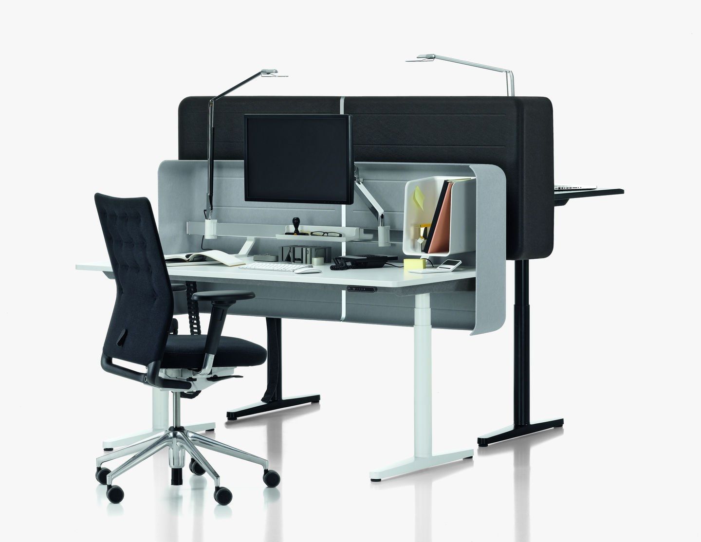 TYDE 2 Height-adjustable office desk with electric motion By Vitra ...