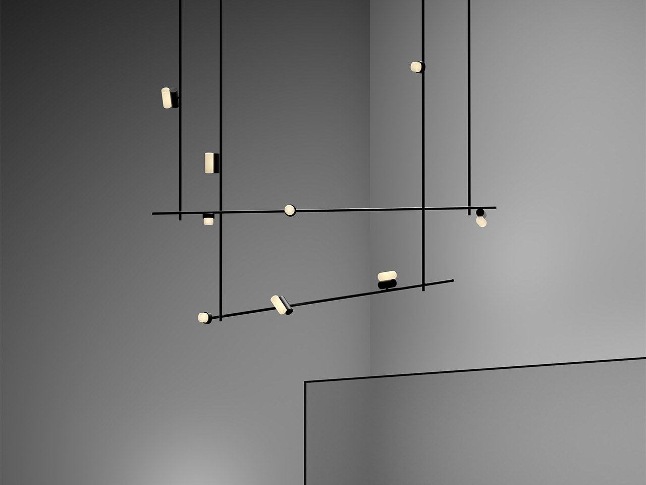 TYPOGRAPHY CILON CHANDELIER LED metal and glass modular chandelier ...