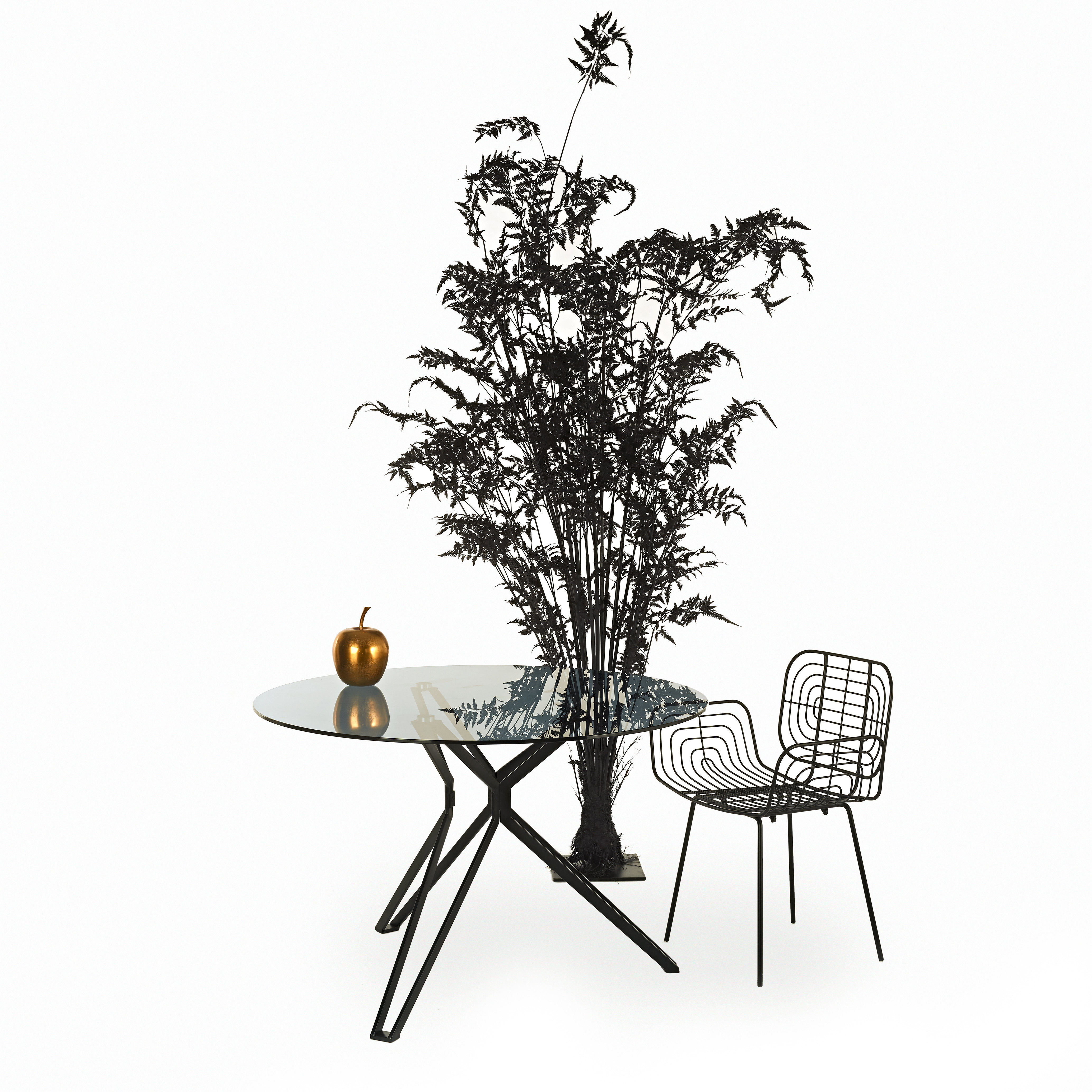 Glass and steel table By Pols Potten