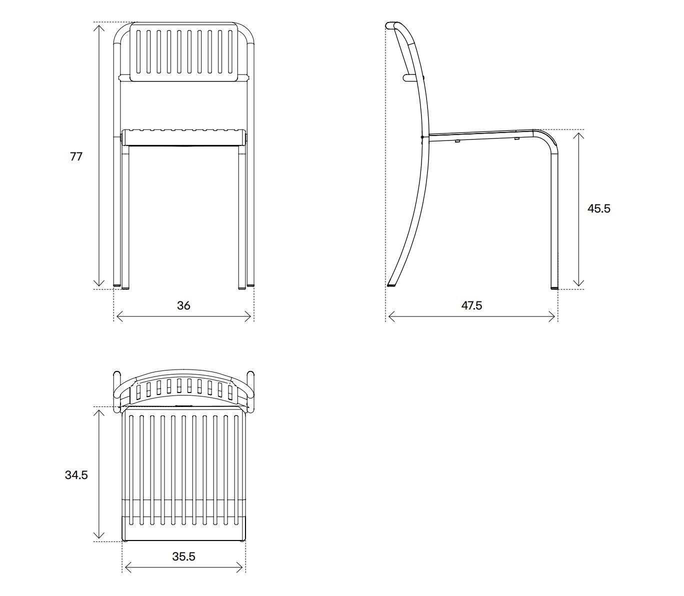 PATIO SLATTED CHAIR Stainless steel garden chair By Tolix | design ...