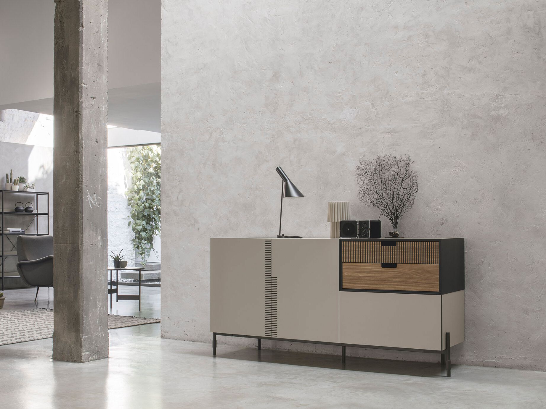 TIME Wooden sideboard with drawers By Tomasella