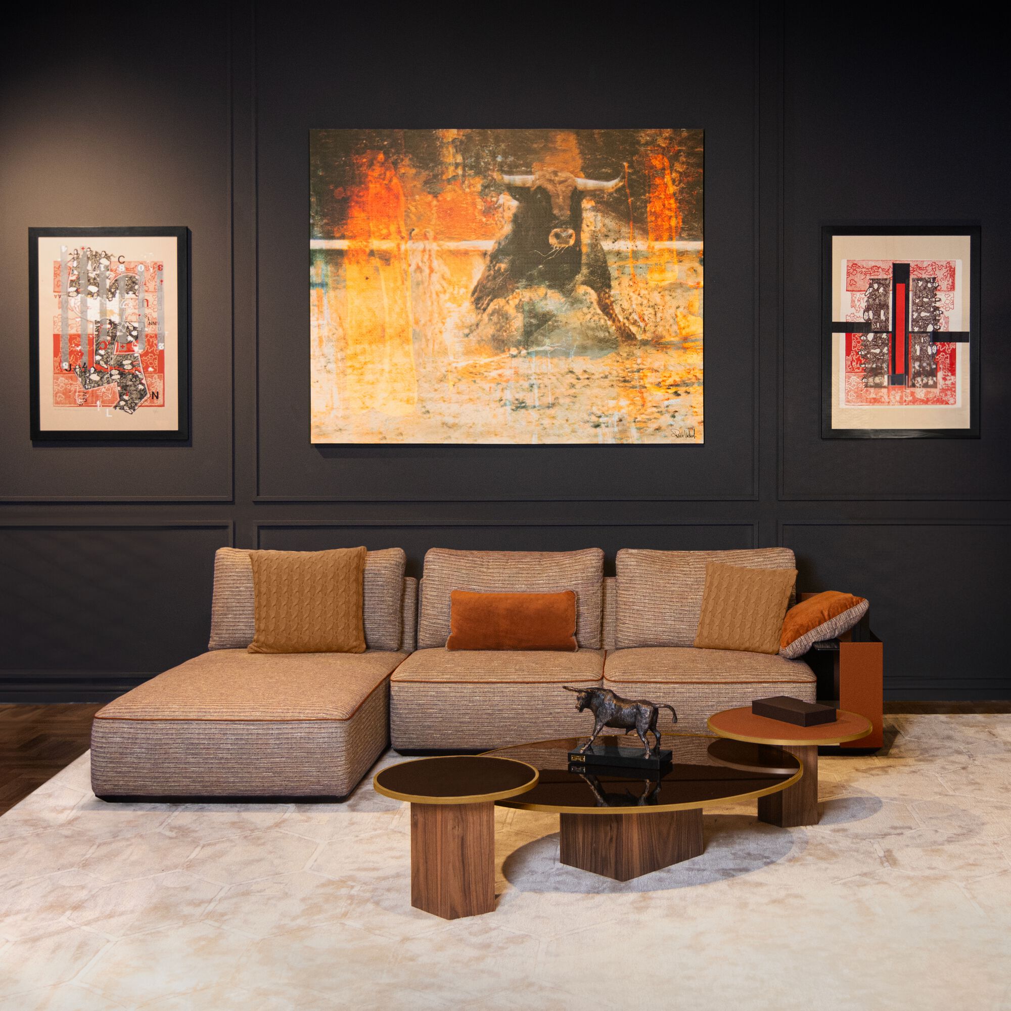 TL-2510 - TAVOLINI Round mirrored glass and leather coffee table By ...