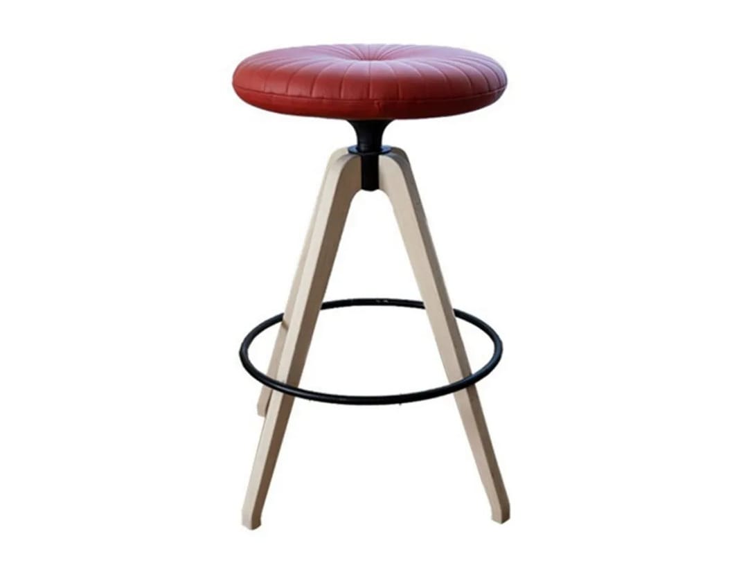 TURN AROUND Swivel wooden stool with footrest By Tonon | design Martin ...