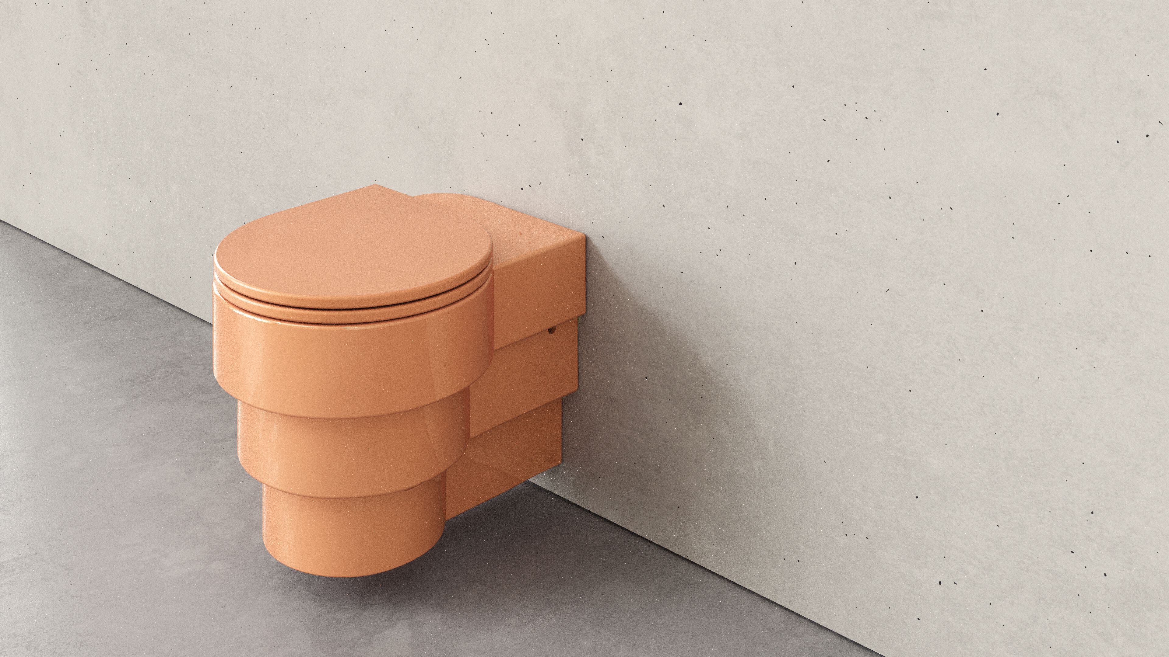 CALLIPYGE PEACH Wall-hung ceramic toilet By Trone