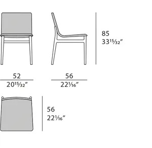 NABI Walnut chair without armrests By Turri