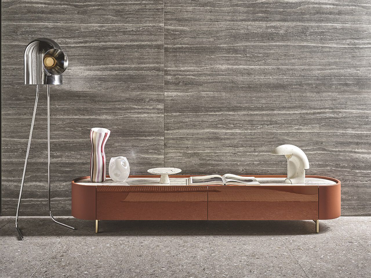 ROMA Wooden TV cabinet By Turri | design Monica Armani