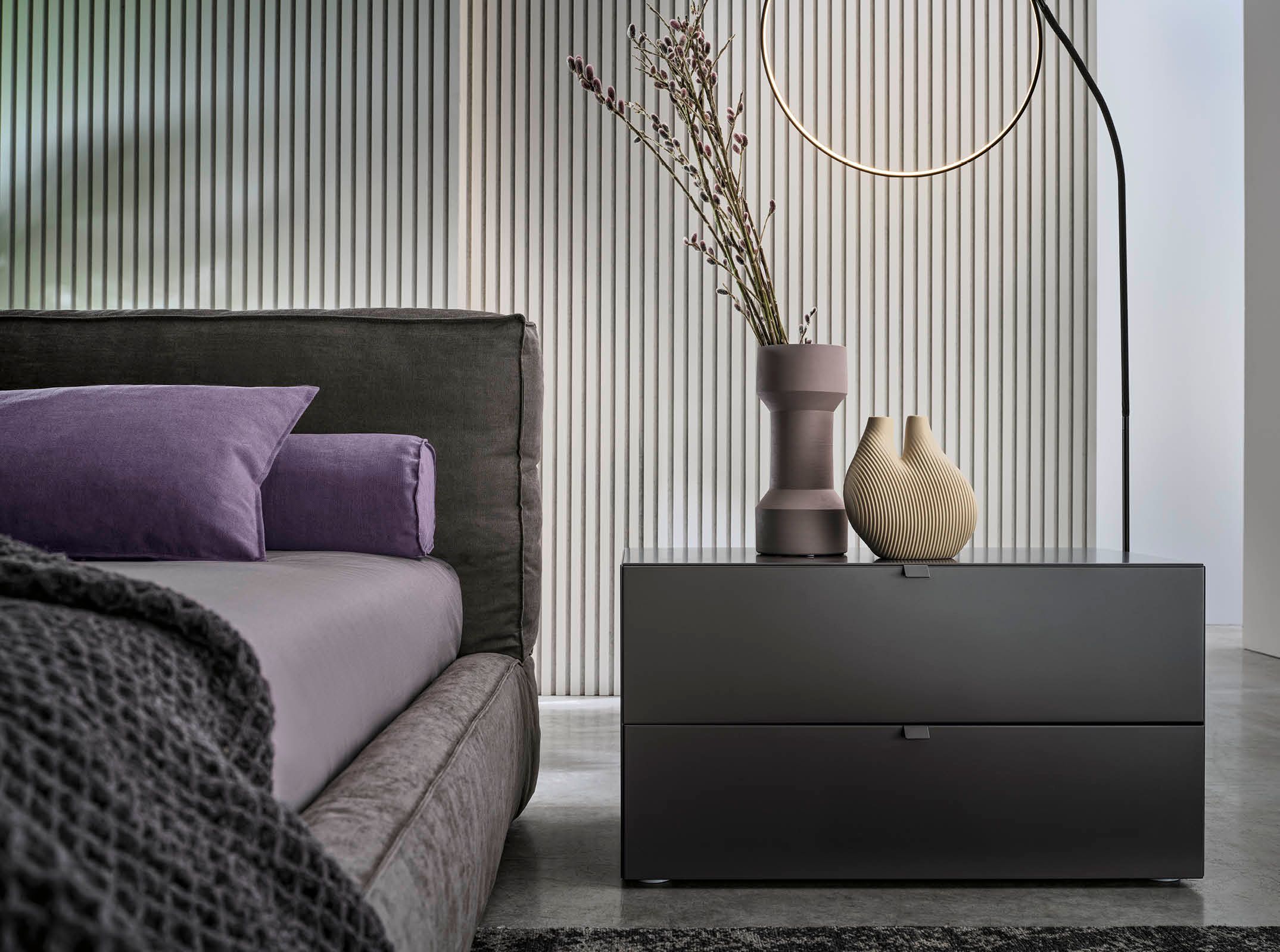 ACADEMY PIUMA Double bed with upholstered headboard By Twils