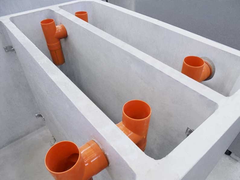 Sewage collection tank Two and three chamber septic tanks By Gazebo