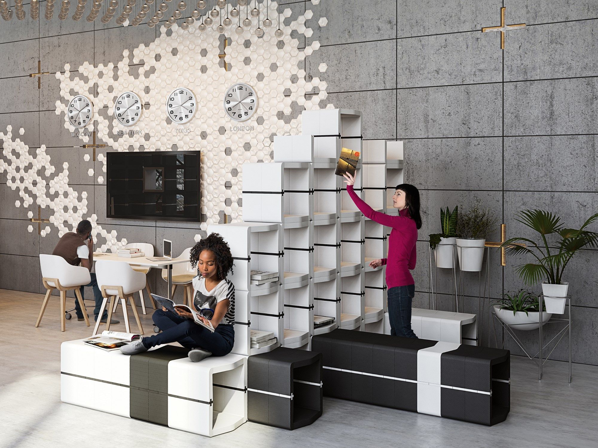 U-CUBE | Modular office shelving By Movisi design Marine Peyre