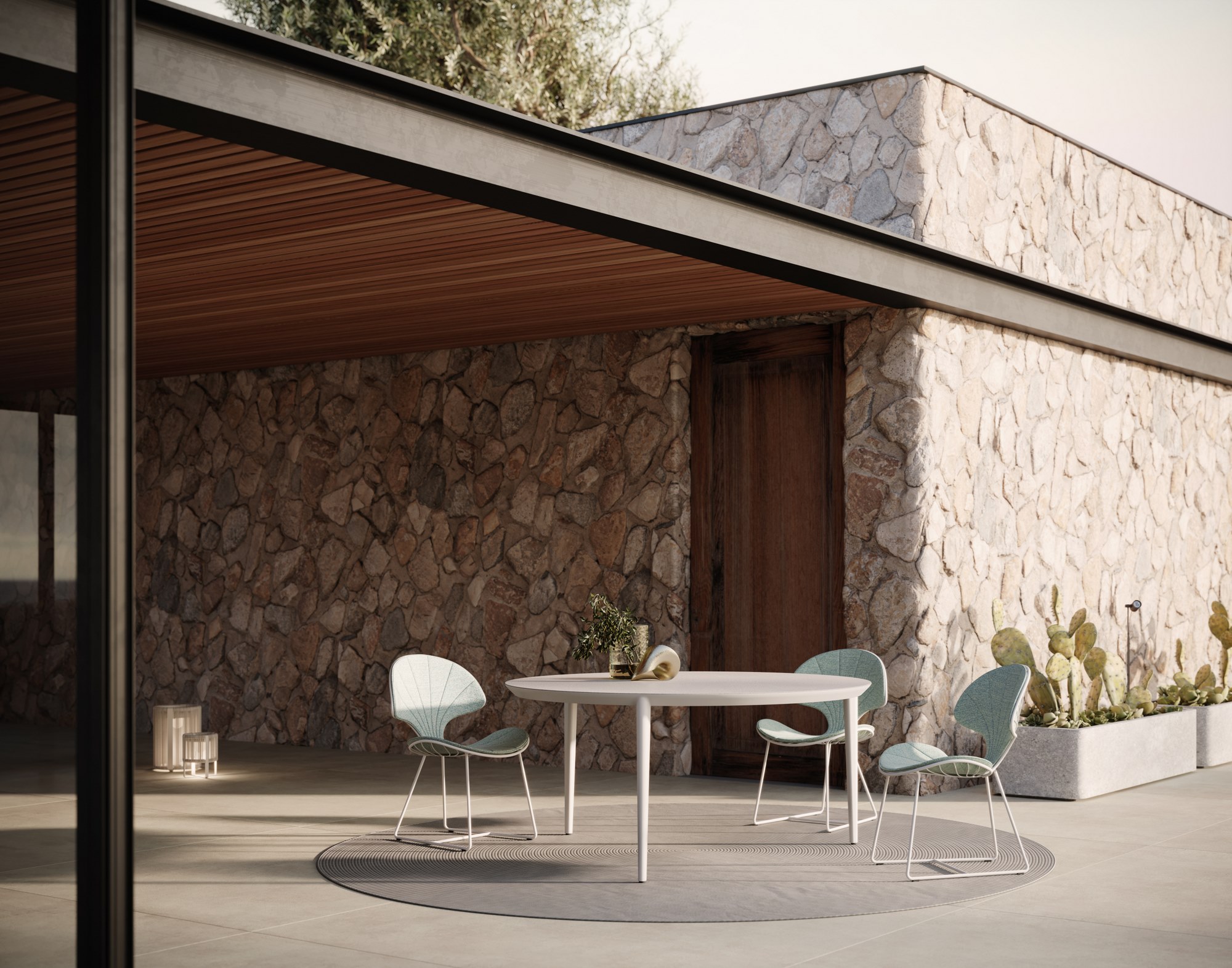 U-NITE | Round table Round ceramic garden table By Royal Botania