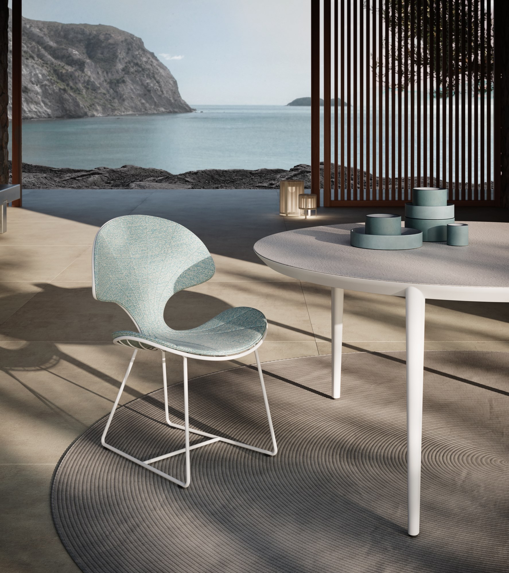 U-NITE | Round table Round ceramic garden table By Royal Botania