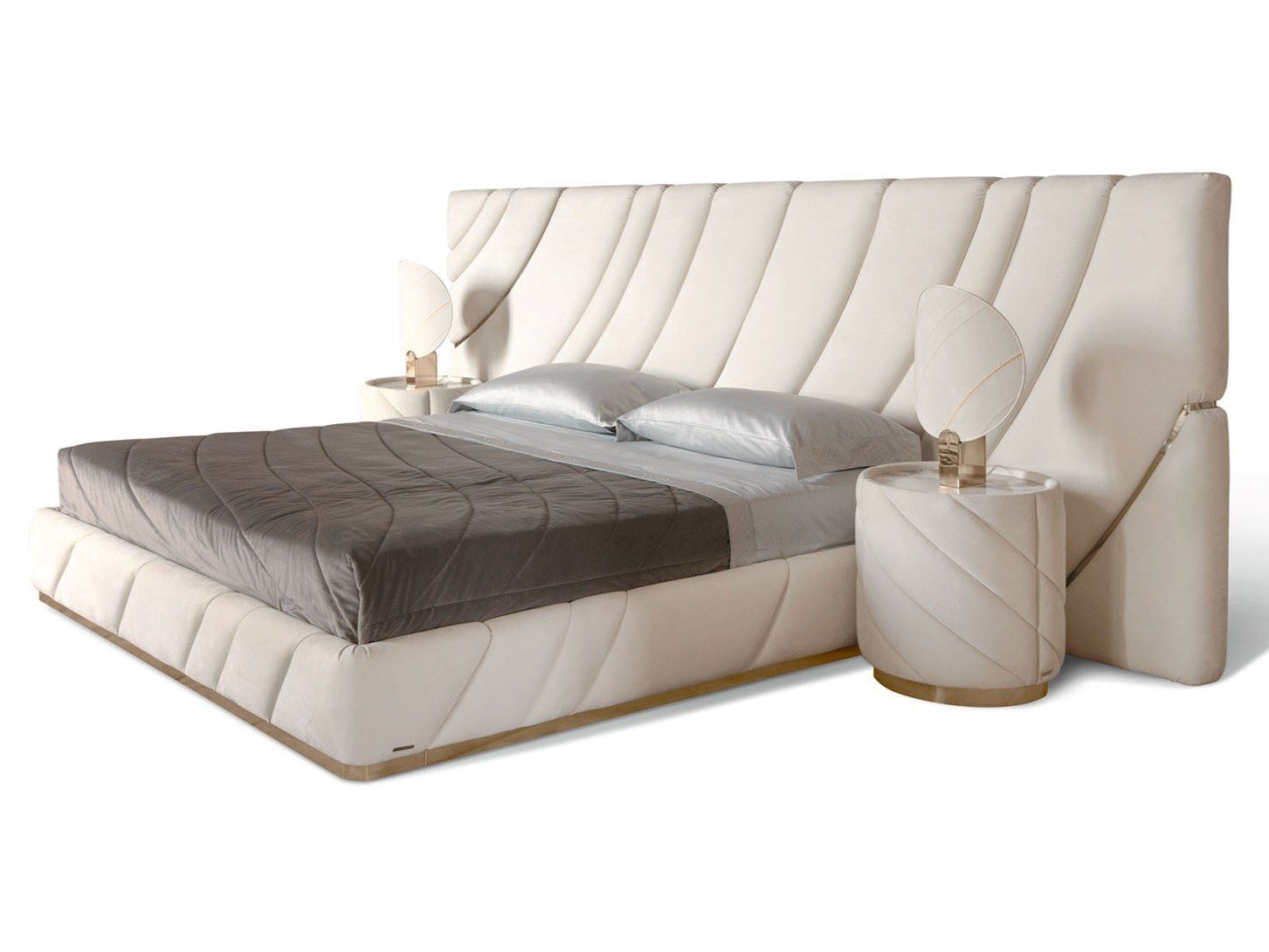 ULTRASOUND Fabric double bed with upholstered headboard By Visionnaire ...