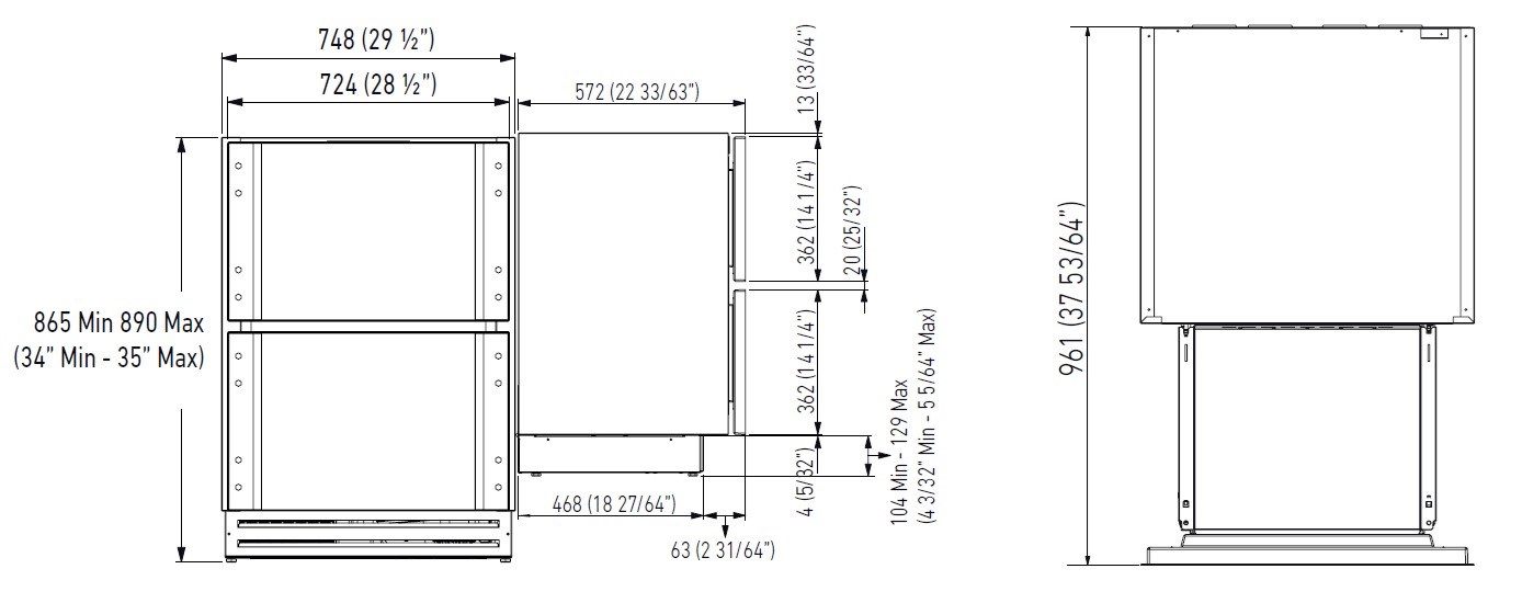UNDERCOUNTER 75 - UC2D75P Built-in no frost refrigerator with drawers ...
