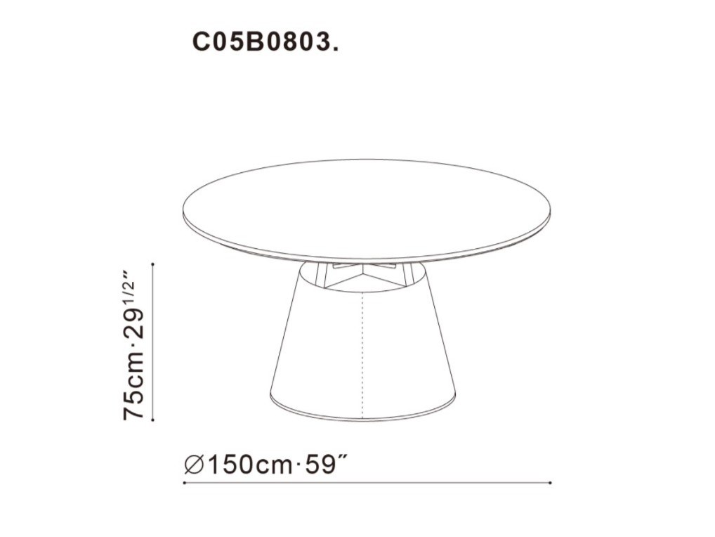 UNITY | Walnut table Round table with walnut top and eco leather base ...
