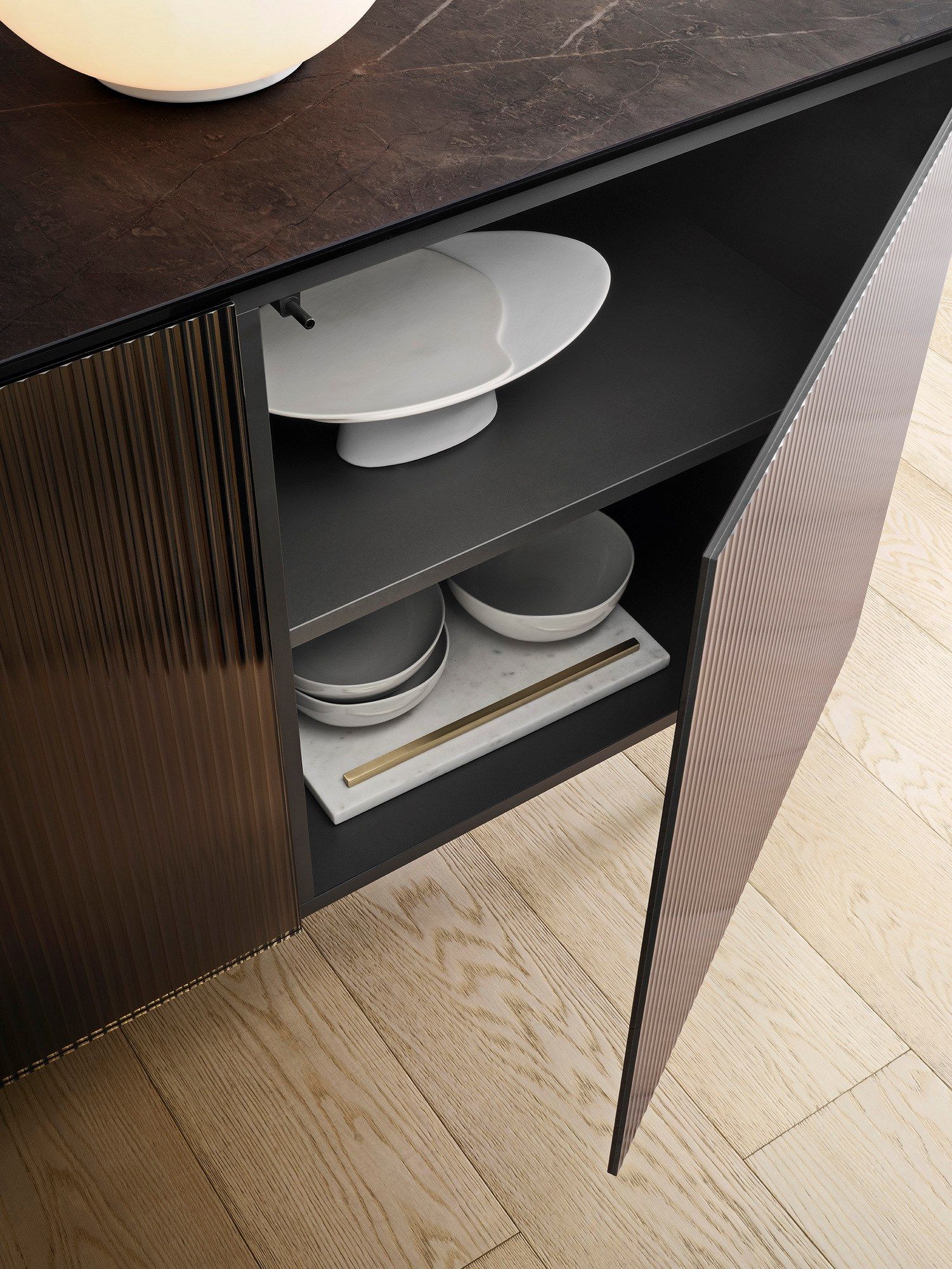 UNIVERSAL | Glass sideboard By Calligaris design Gabriele & Oscar Buratti