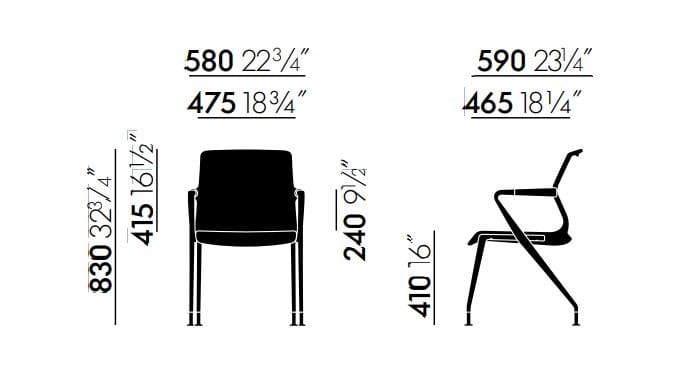 UNIX CHAIR | Chair with armrests Chair with armrests By Vitra | design ...