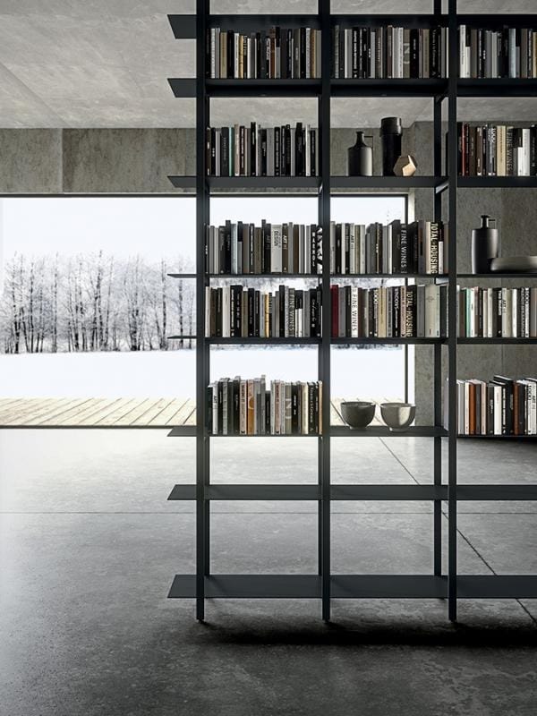 UNLIMITED Open floor-ceiling mounted bookcase By MODULNOVA | design ...