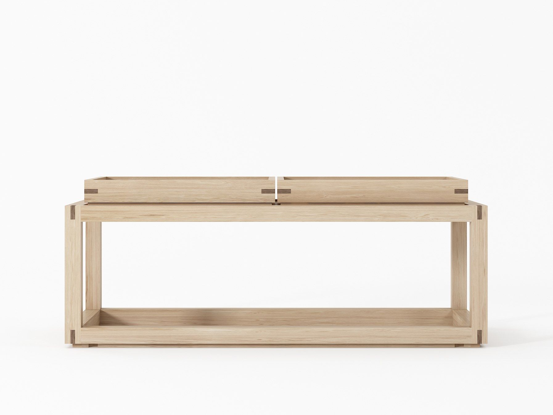 UP & DOWN III | Coffee table Rectangular wooden coffee table with tray ...