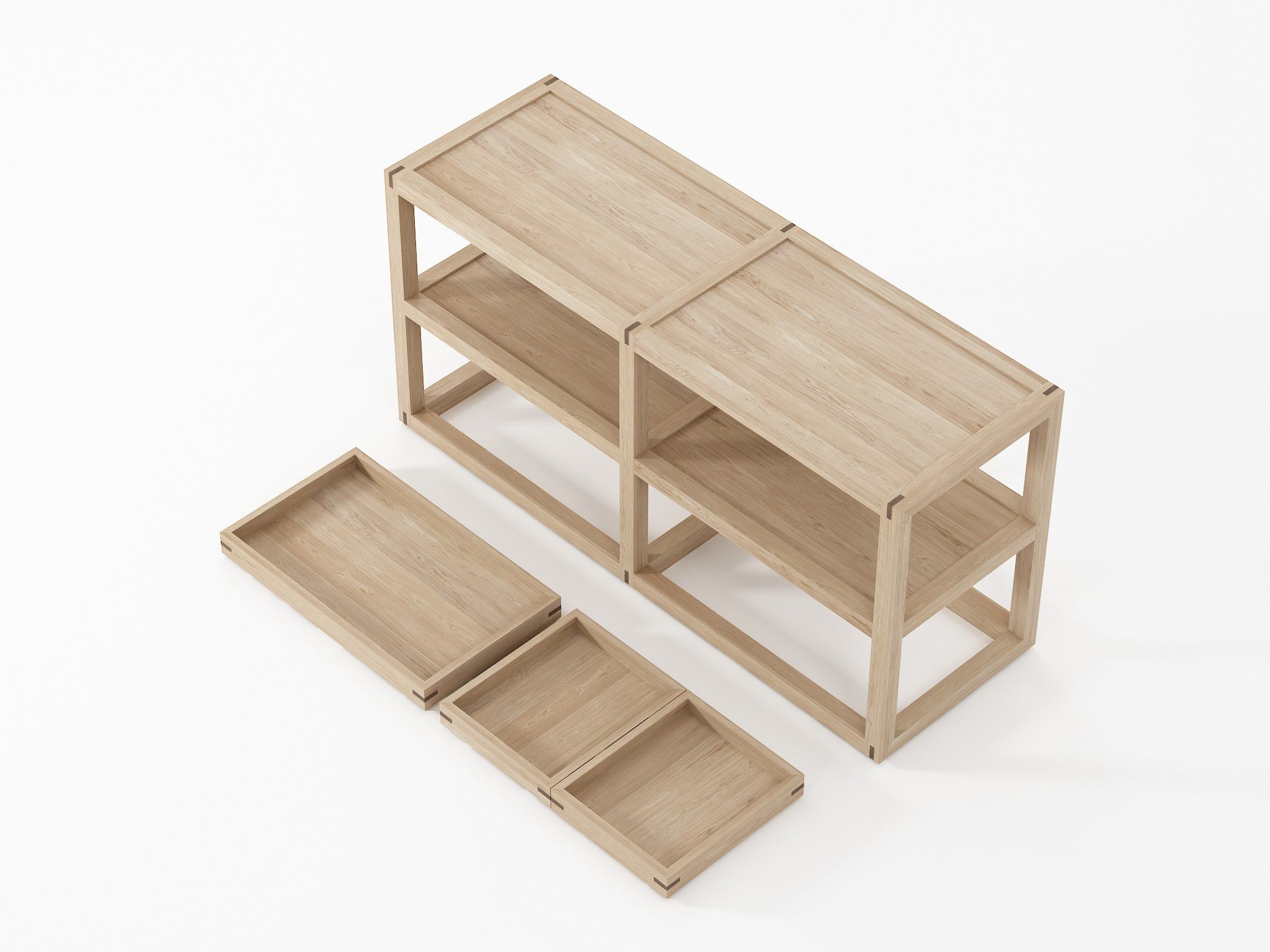 UP & DOWN HORIZONTAL II shelving unit By KARPENTER design Hugues Revuelta