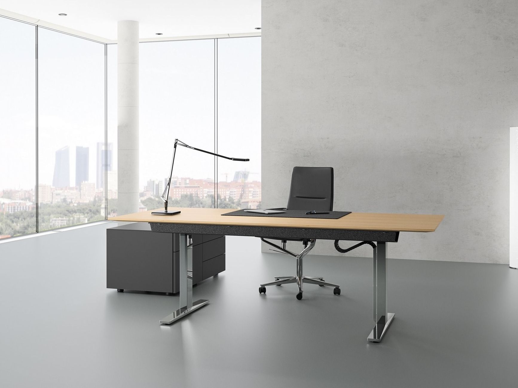 UPSITE Height-adjustable rectangular office desk By RENZ
