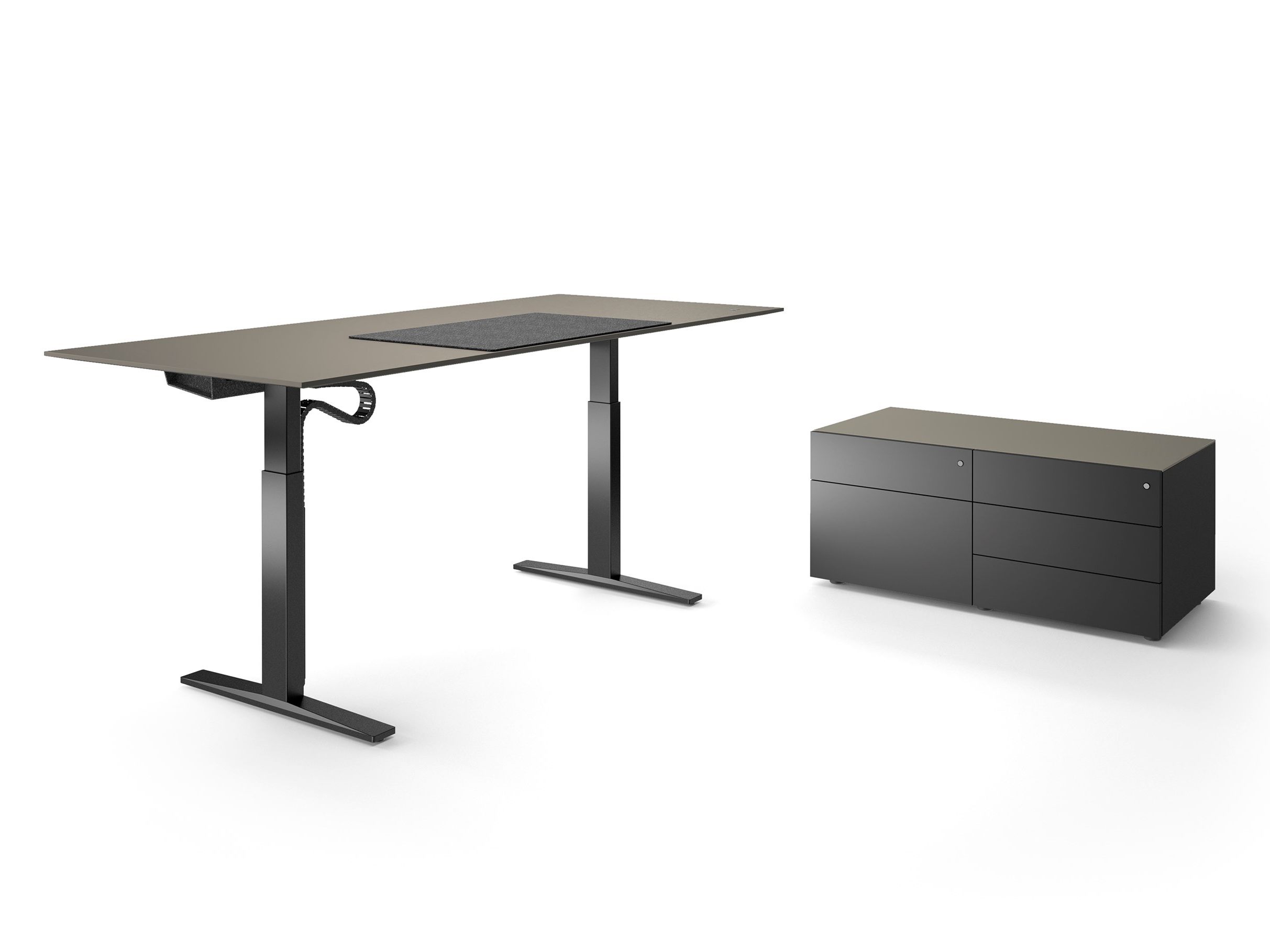 UPSITE Height-adjustable rectangular office desk By RENZ