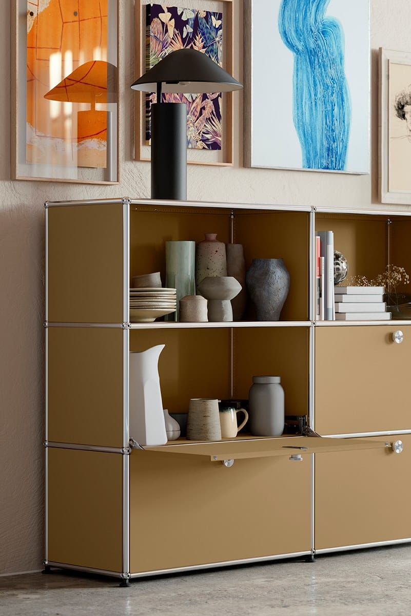 USM HALLER Modular steel highboard with flap doors By USM | design ...