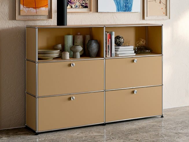 USM HALLER Modular steel highboard with flap doors By USM | design ...