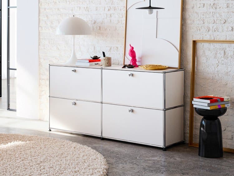 USM HALLER Modular steel sideboard with flap doors By USM | design ...