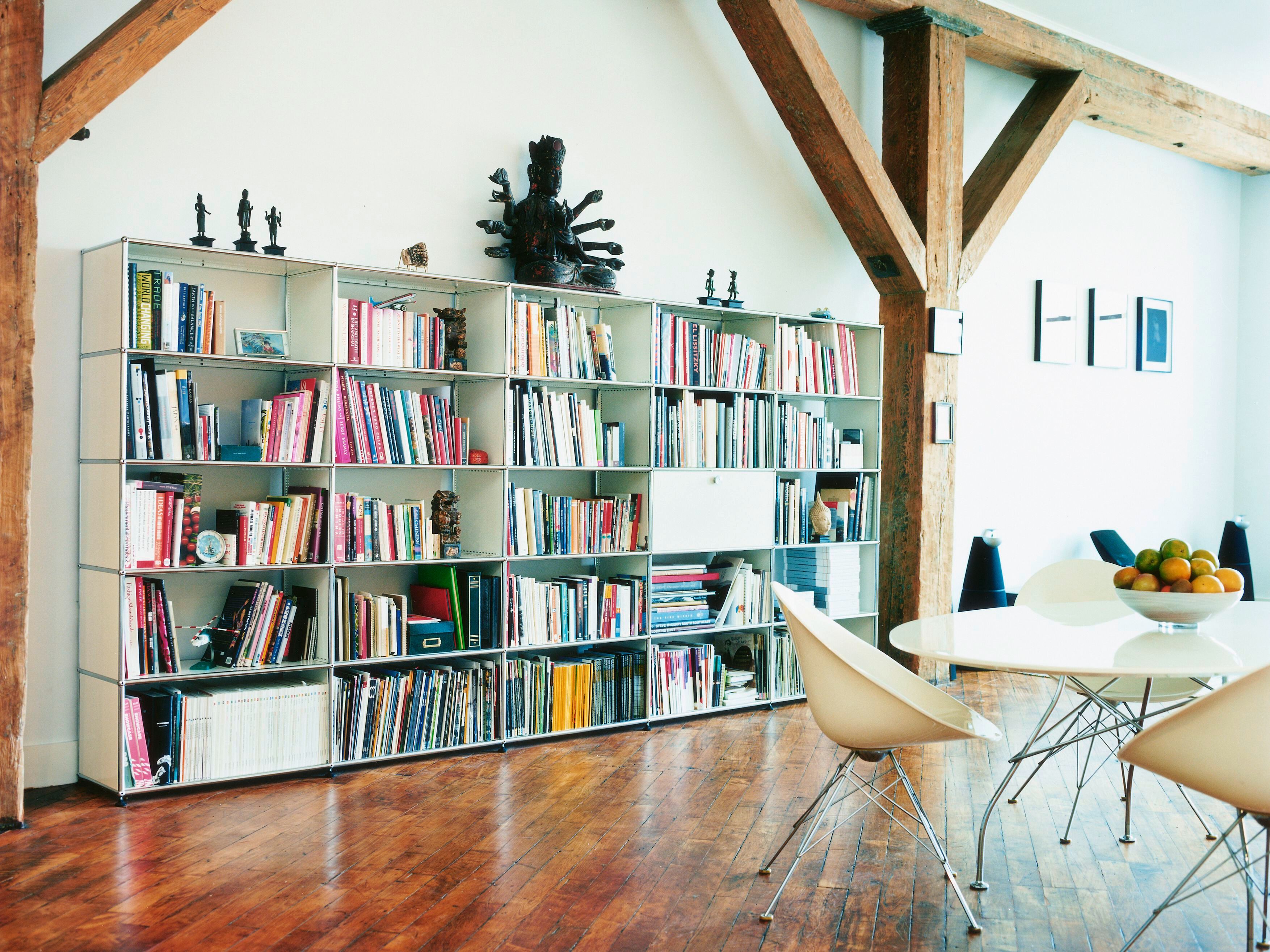 USM HALLER BOOKSHELVES Open sectional metal bookcase By USM