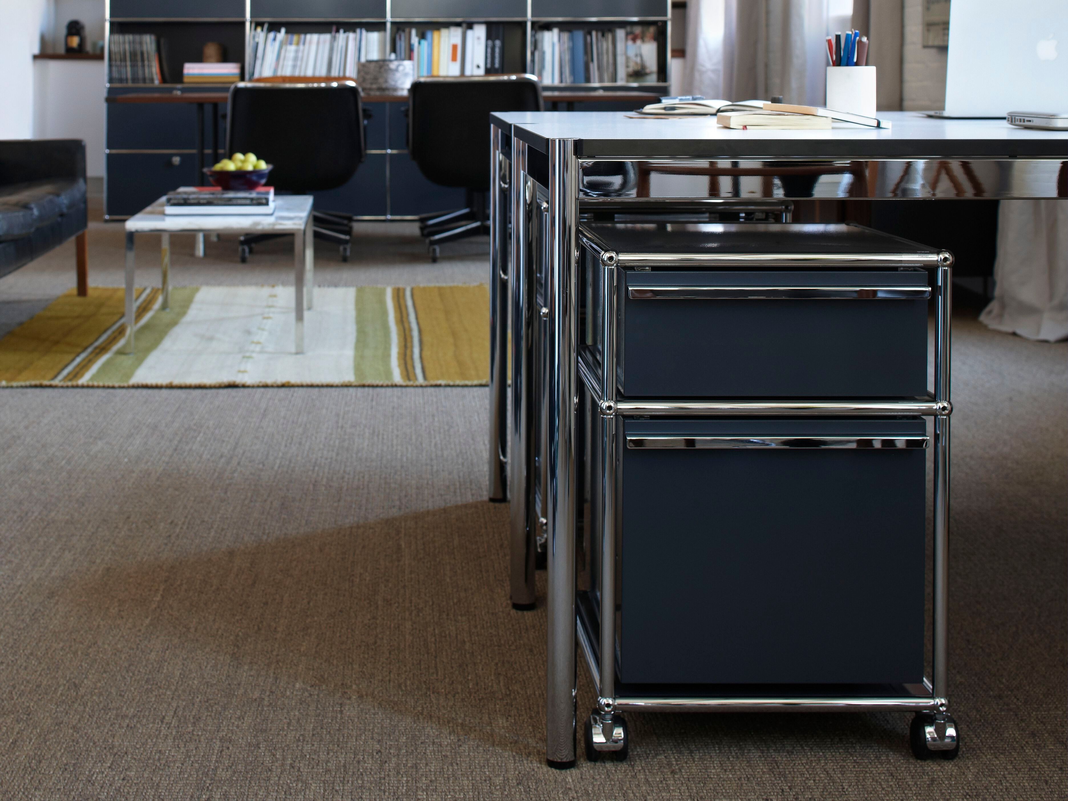 USM HALLER PEDESTAL Cassettiera ufficio in metallo con ruote By USM ...