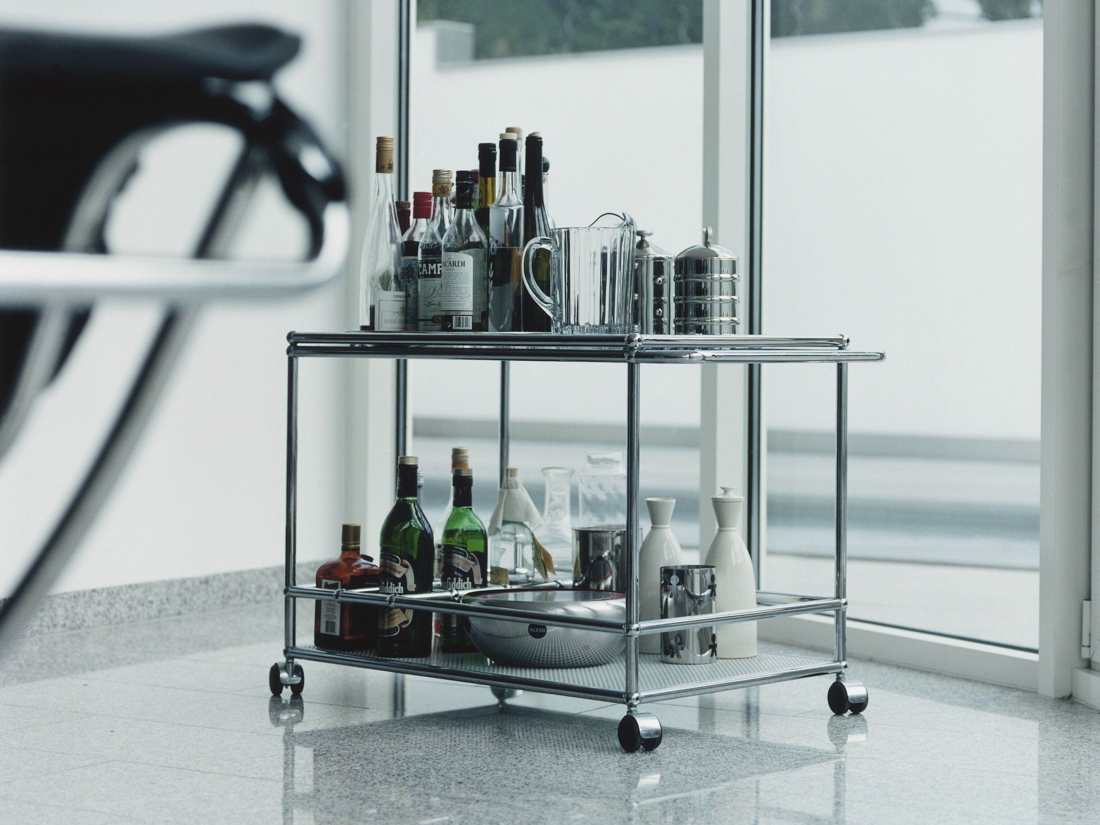 USM HALLER SERVING CART Metal Trolley By USM | design Fritz Haller