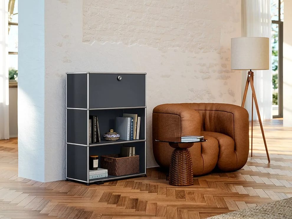 USM HALLER Steel bar cabinet with integrated lighting By USM | design ...