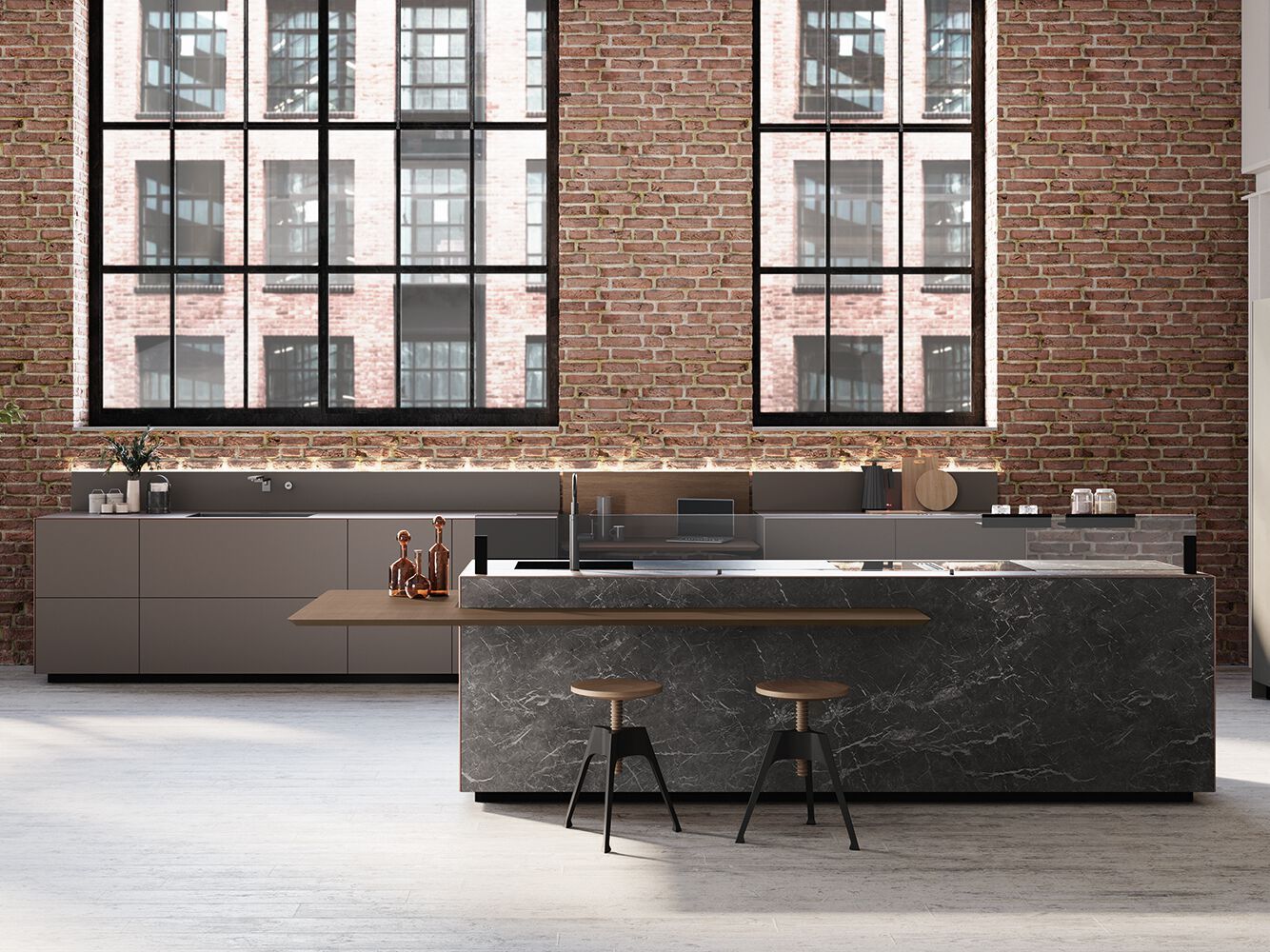 ARTEMATICA SOFT OUTLINE Glass fitted kitchen By VALCUCINE | design ...