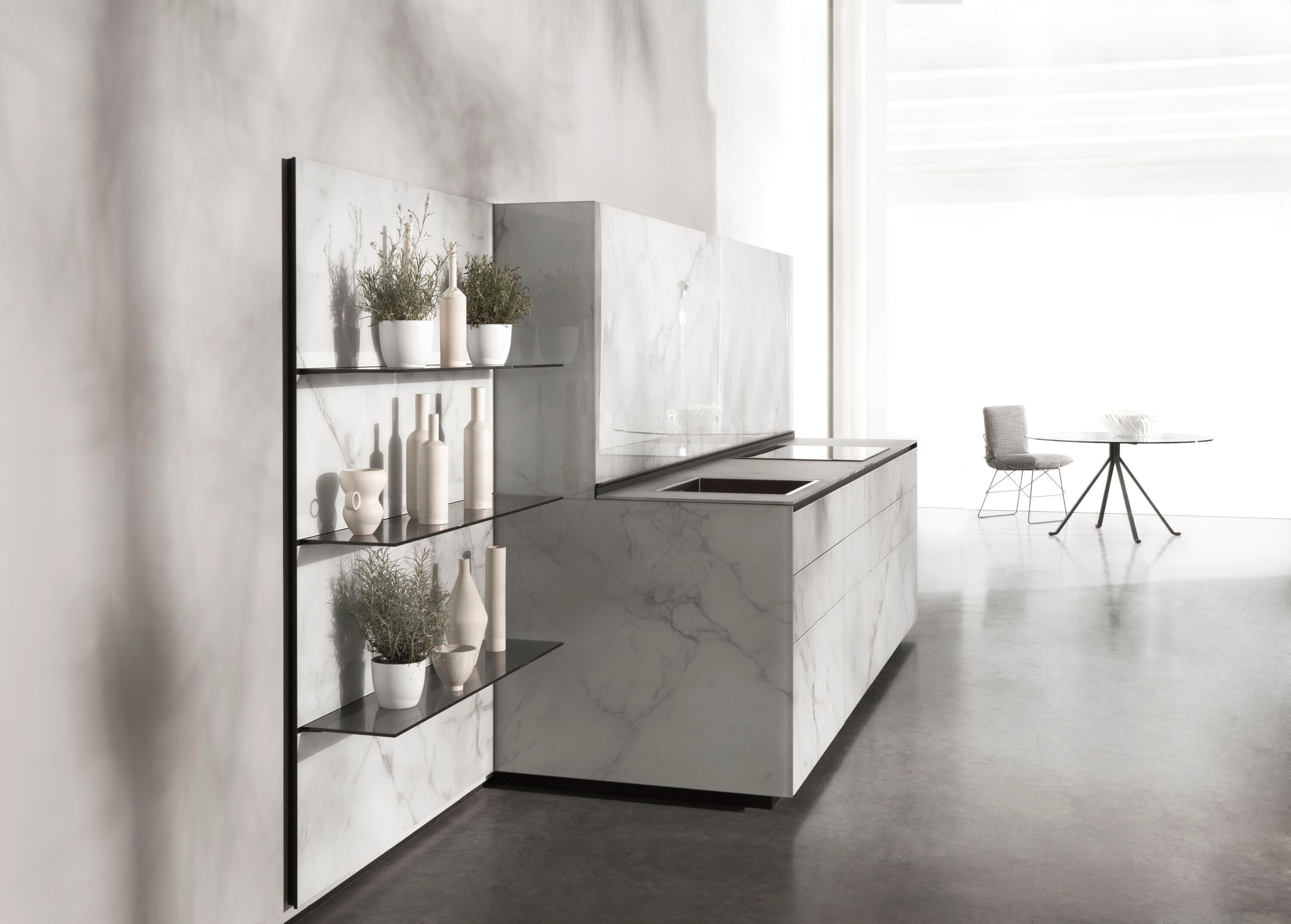 ARTEMATICA VITRUM MIMESIS Glass fitted kitchen By Valcucine | design ...