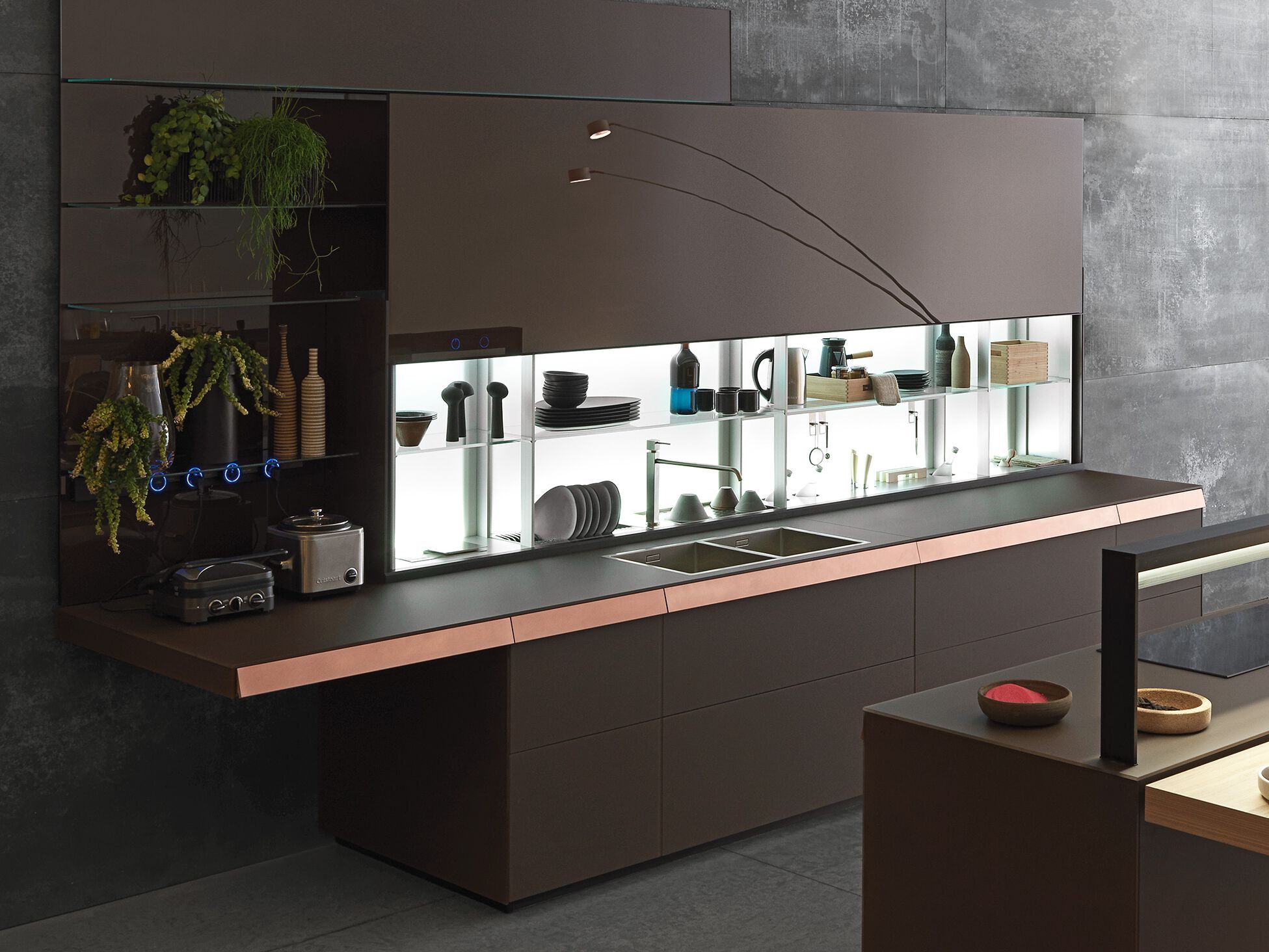 GENIUS LOCI WITH COPPER DRAWER Kitchen with copper drawer By VALCUCINE ...