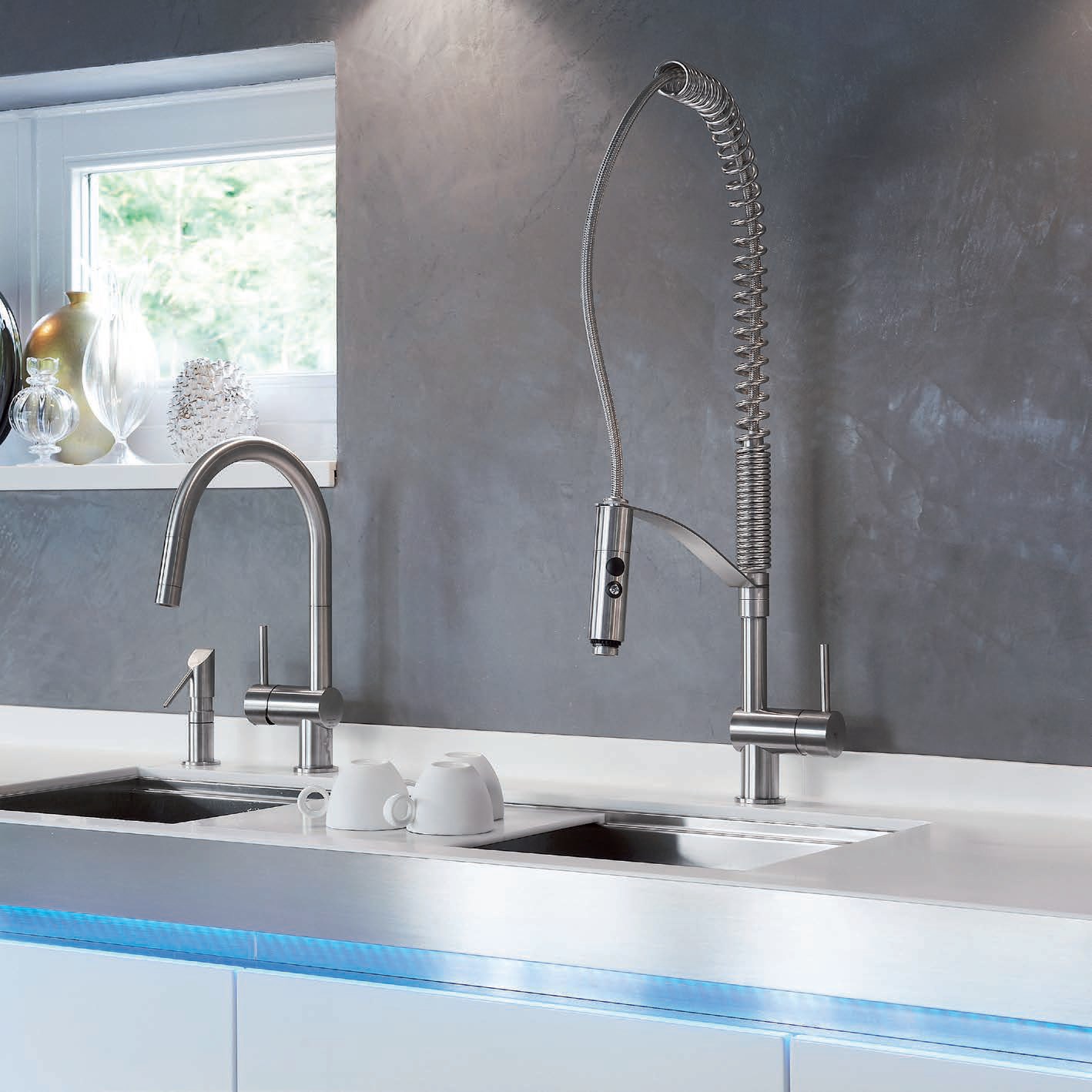 VELA LD Professional stainless steel kitchen mixer tap By MGS