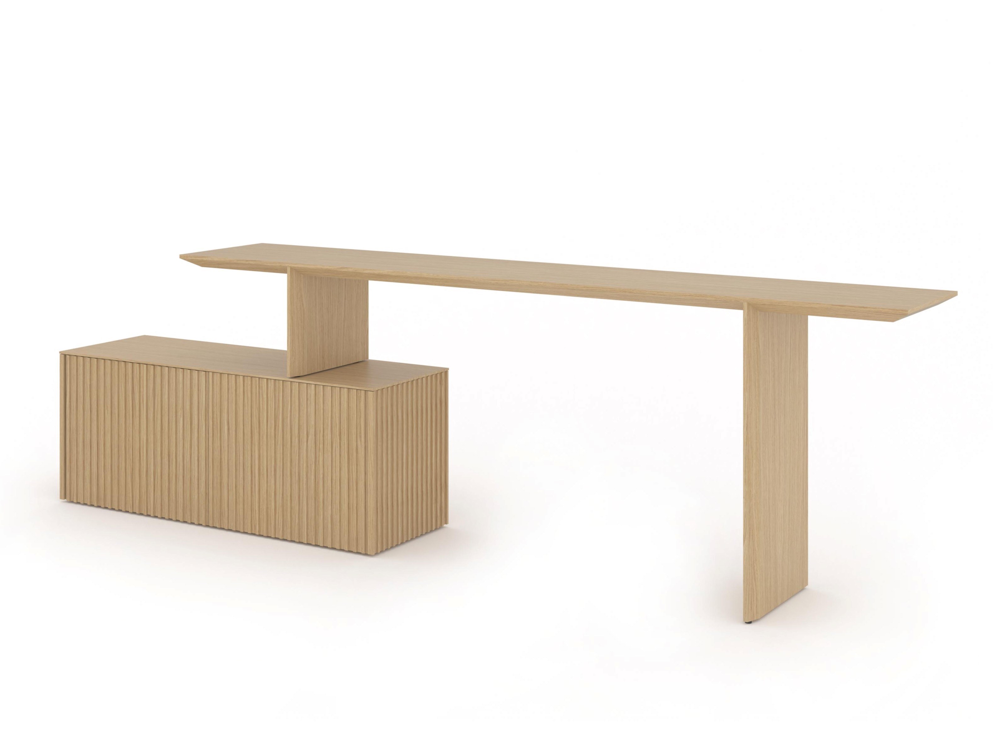 VELASCA EXTENSIBLE Rectangular wooden writing desk with bookcase By ...