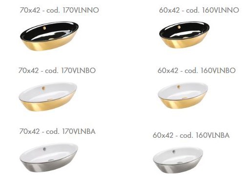 VELIS | Oval washbasin Gold & Silver Collection By CERAMICA CATALANO