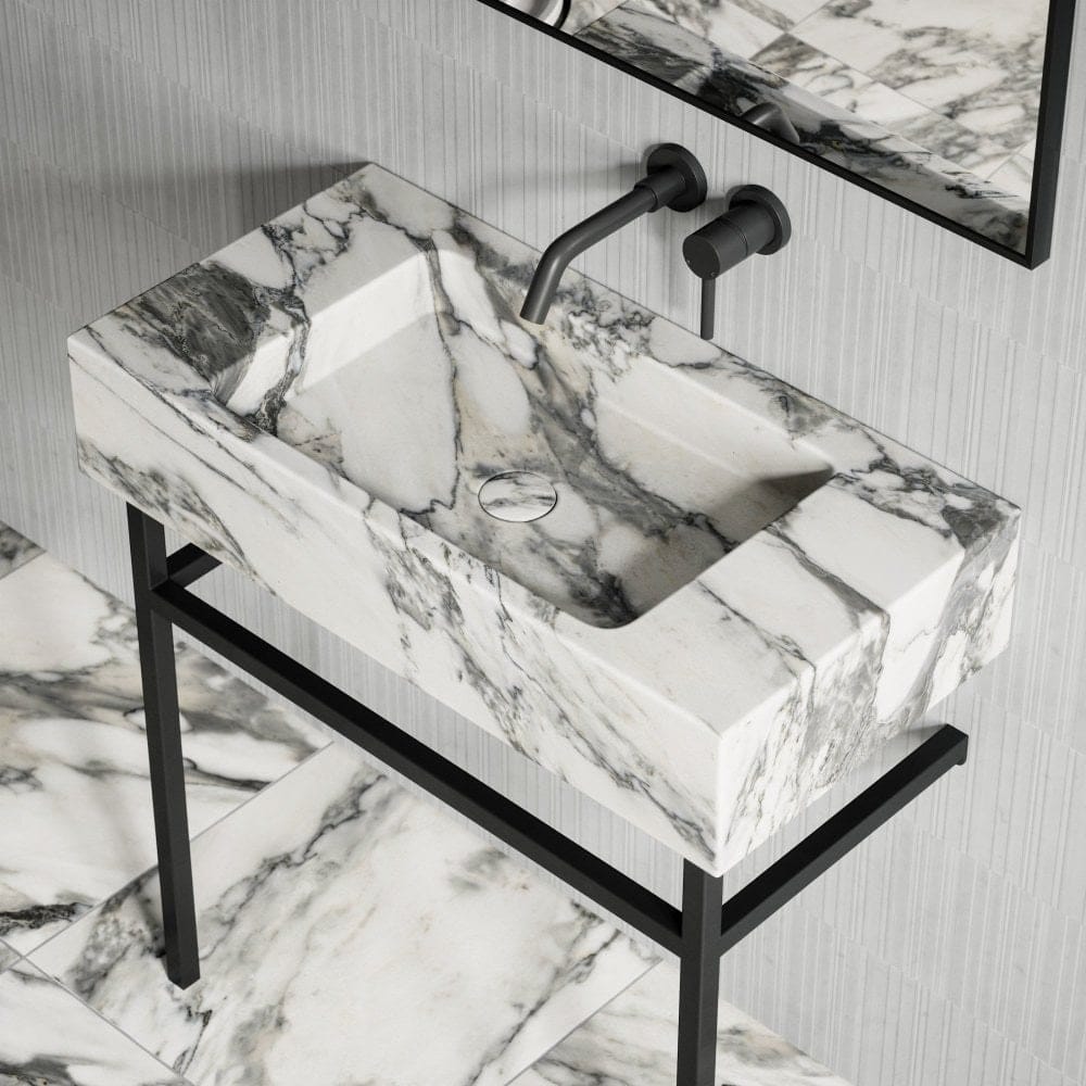 VERNANTE | Arabescato marble console sink By LUSSO