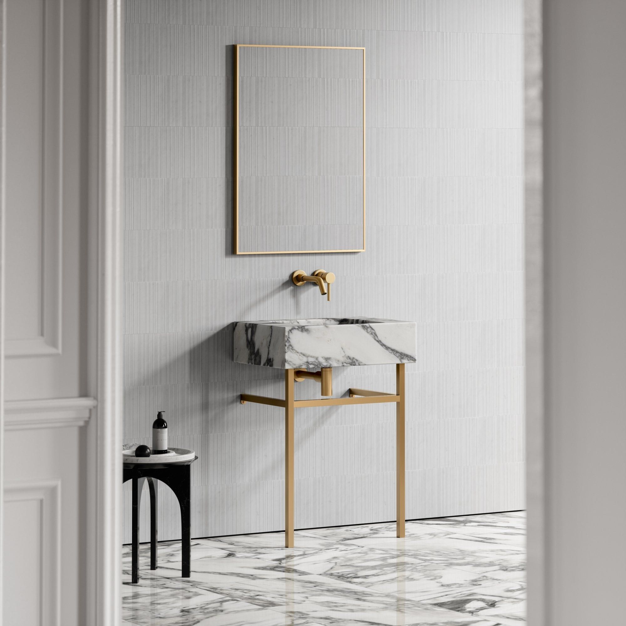 VERNANTE | Arabescato marble console sink By LUSSO