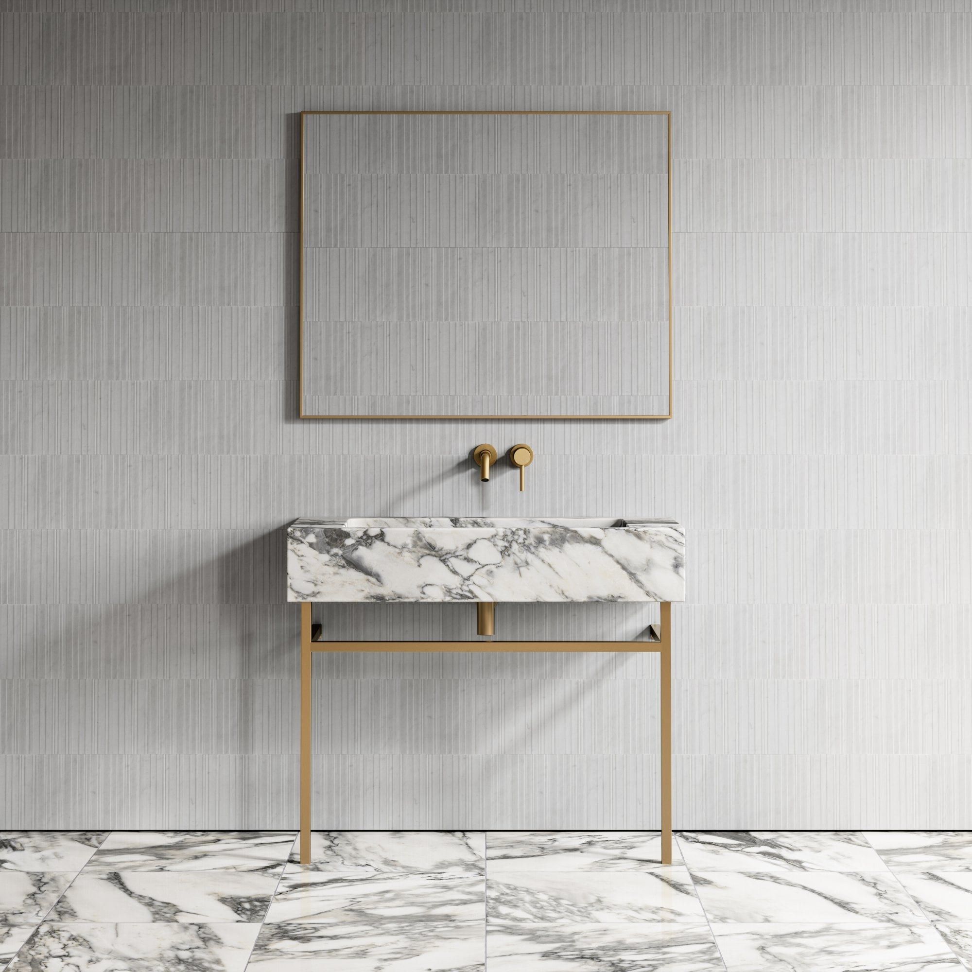 VERNANTE | Arabescato marble console sink By LUSSO