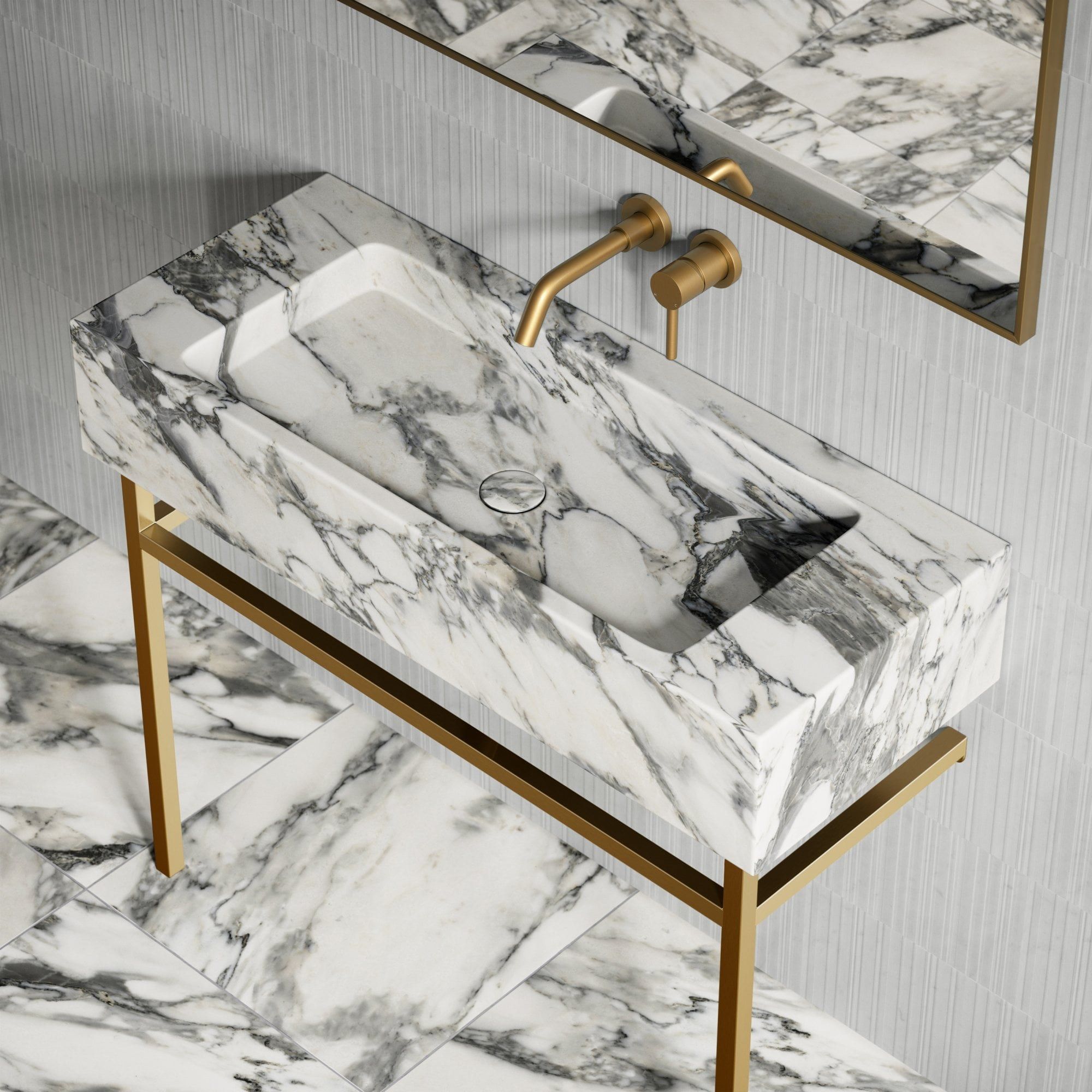 VERNANTE | Arabescato marble console sink By LUSSO
