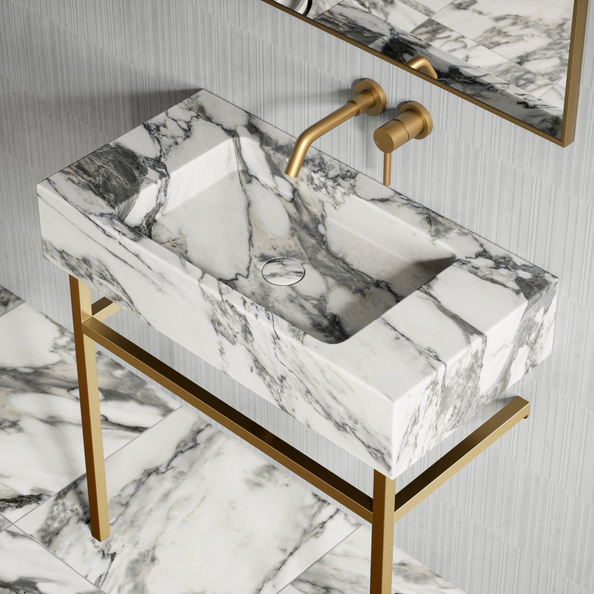 VERNANTE | Arabescato marble console sink By LUSSO