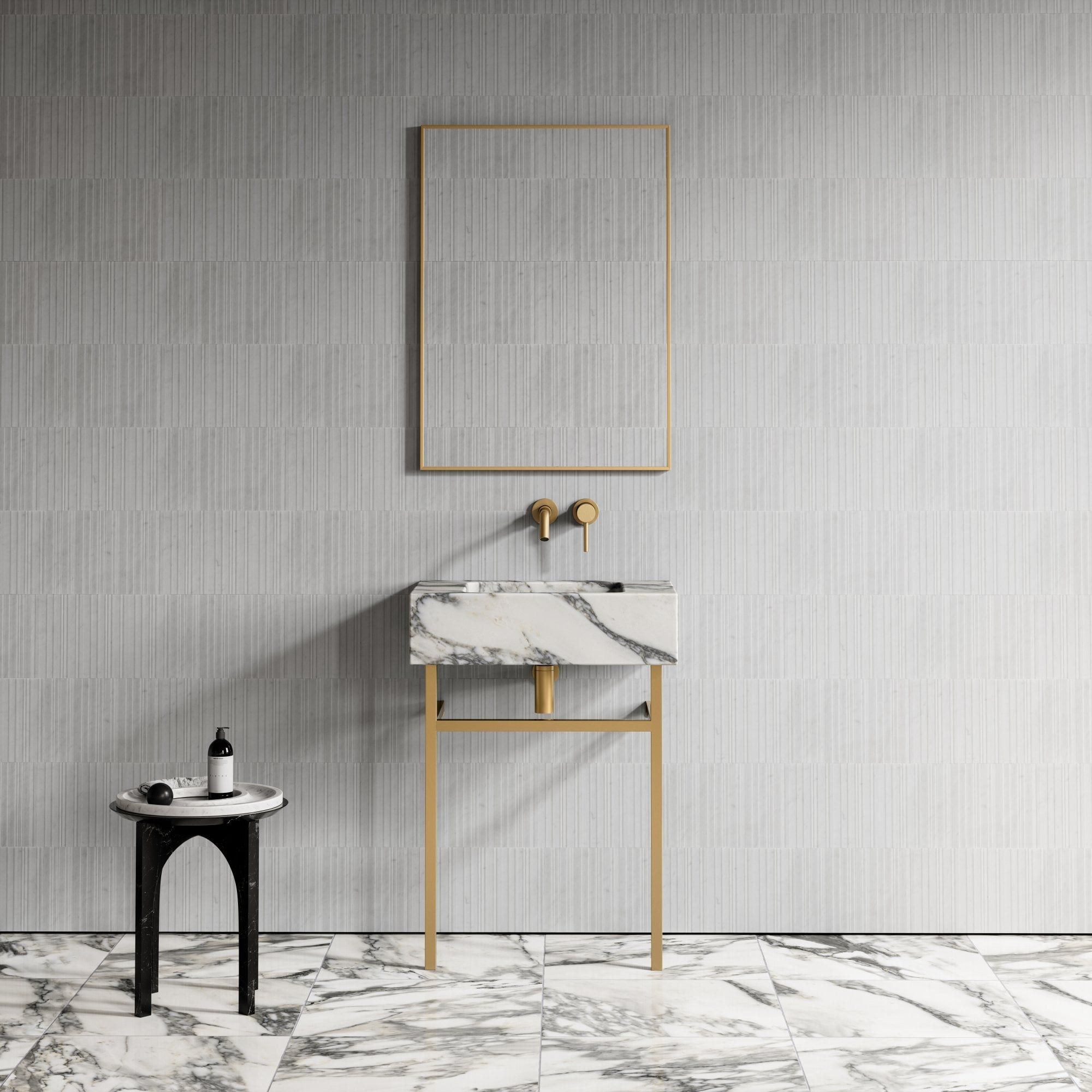 VERNANTE | Arabescato marble console sink By LUSSO