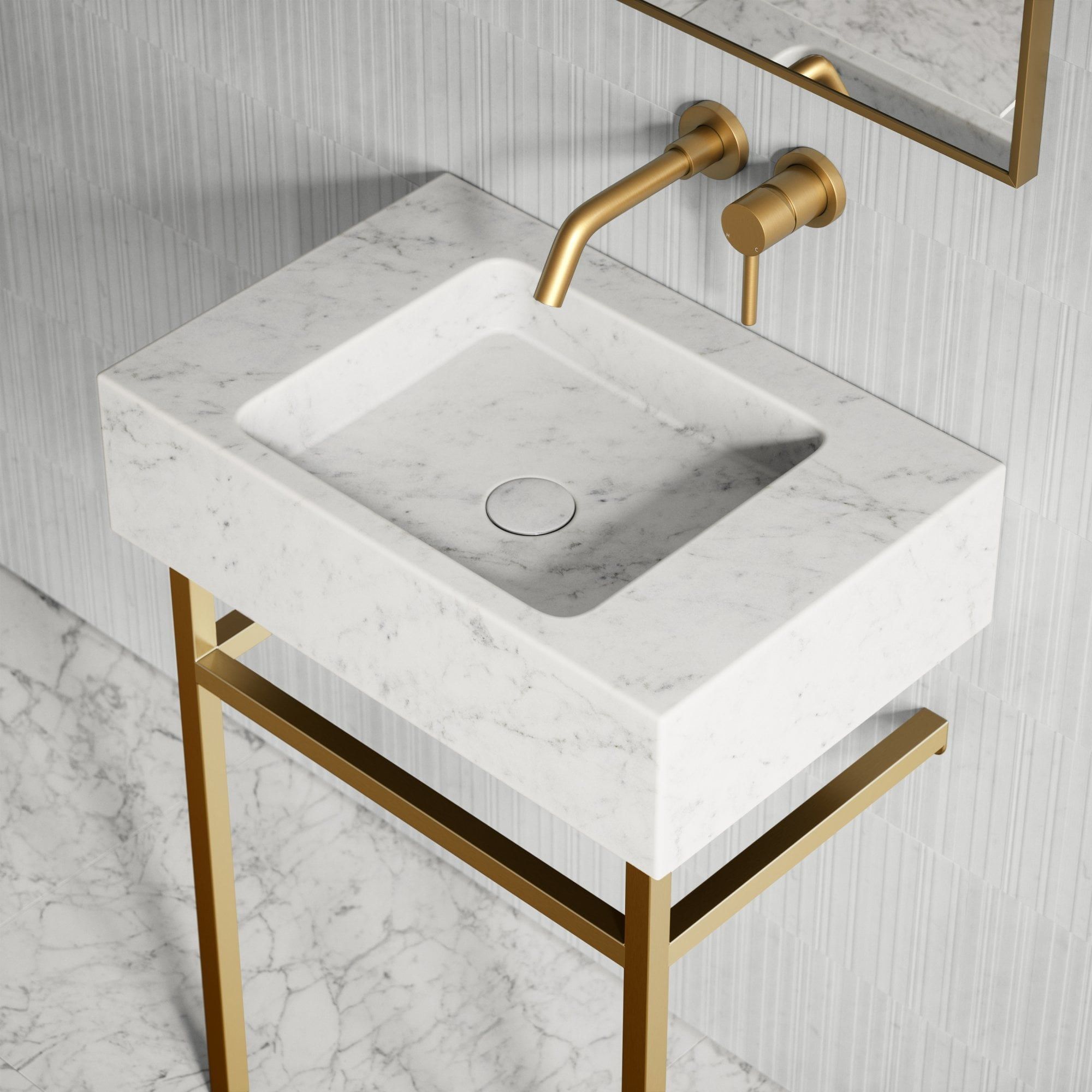 VERNANTE | Carrara marble console sink By LUSSO