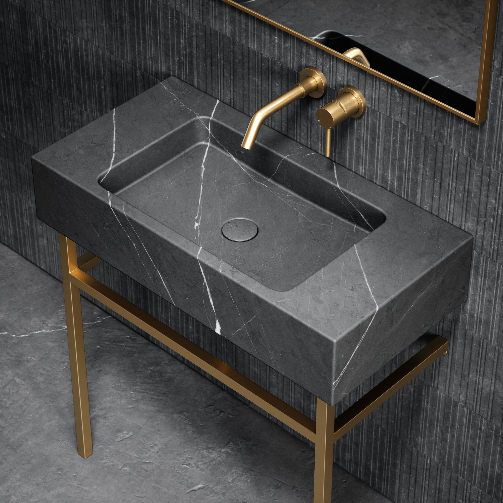 VERNANTE | Pietra Grey marble console sink By LUSSO