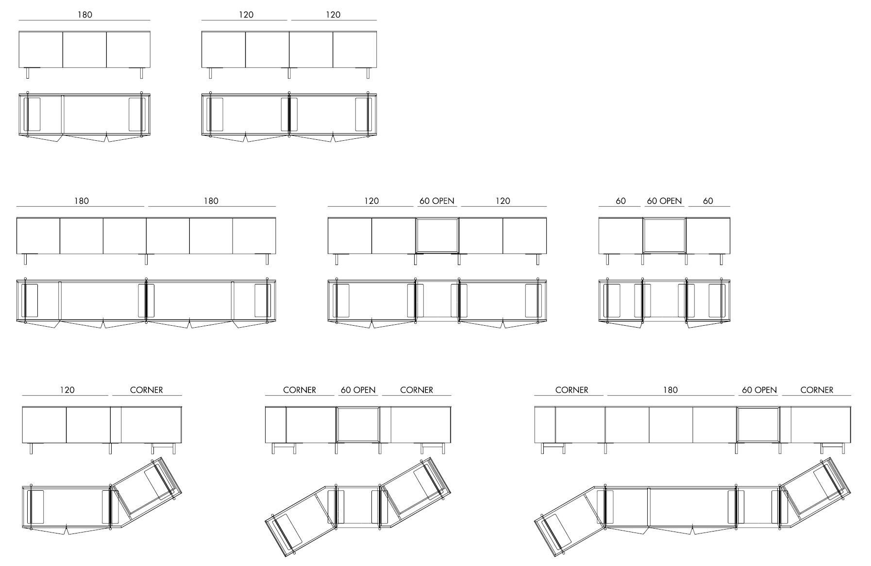 Sideboard with doors VERNER By Meridiani design Andrea Parisio