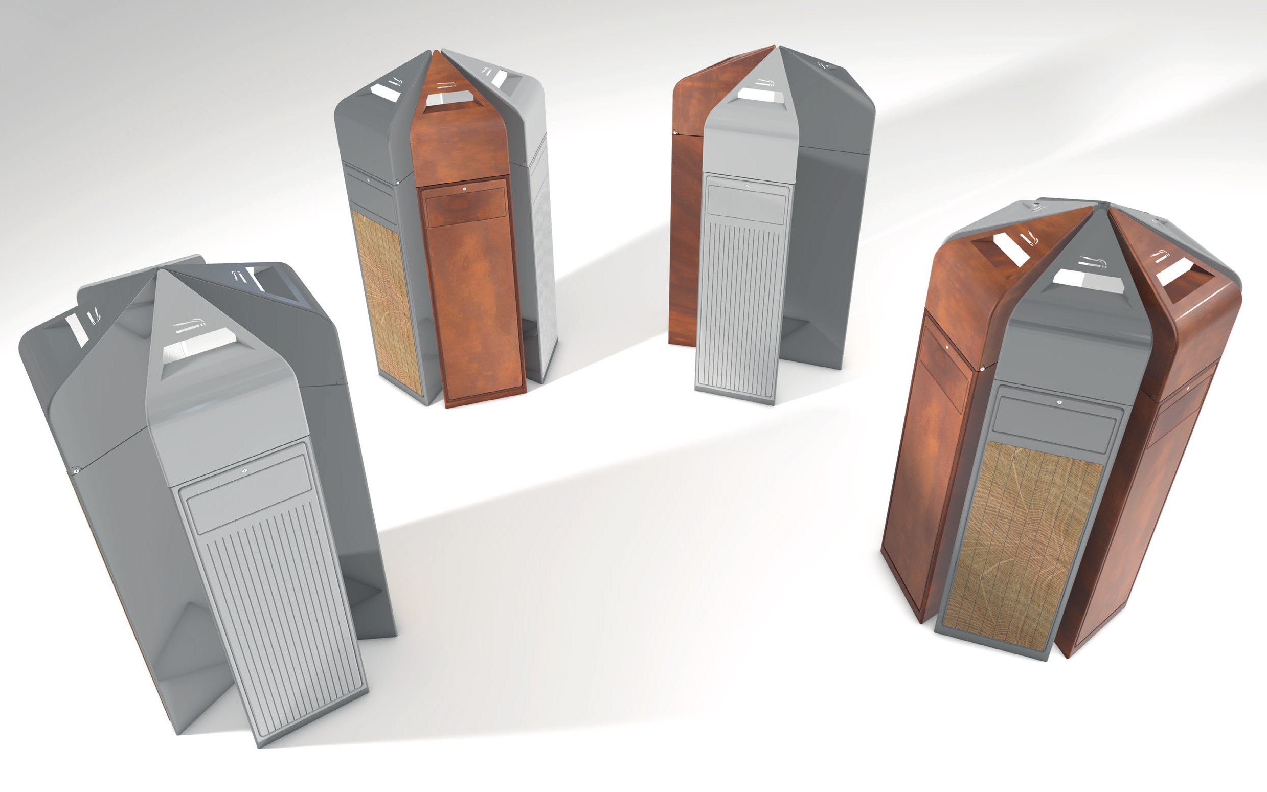 Outdoor litter bin with lid with ashtray VERSA V2/V3 By Manufatti ...