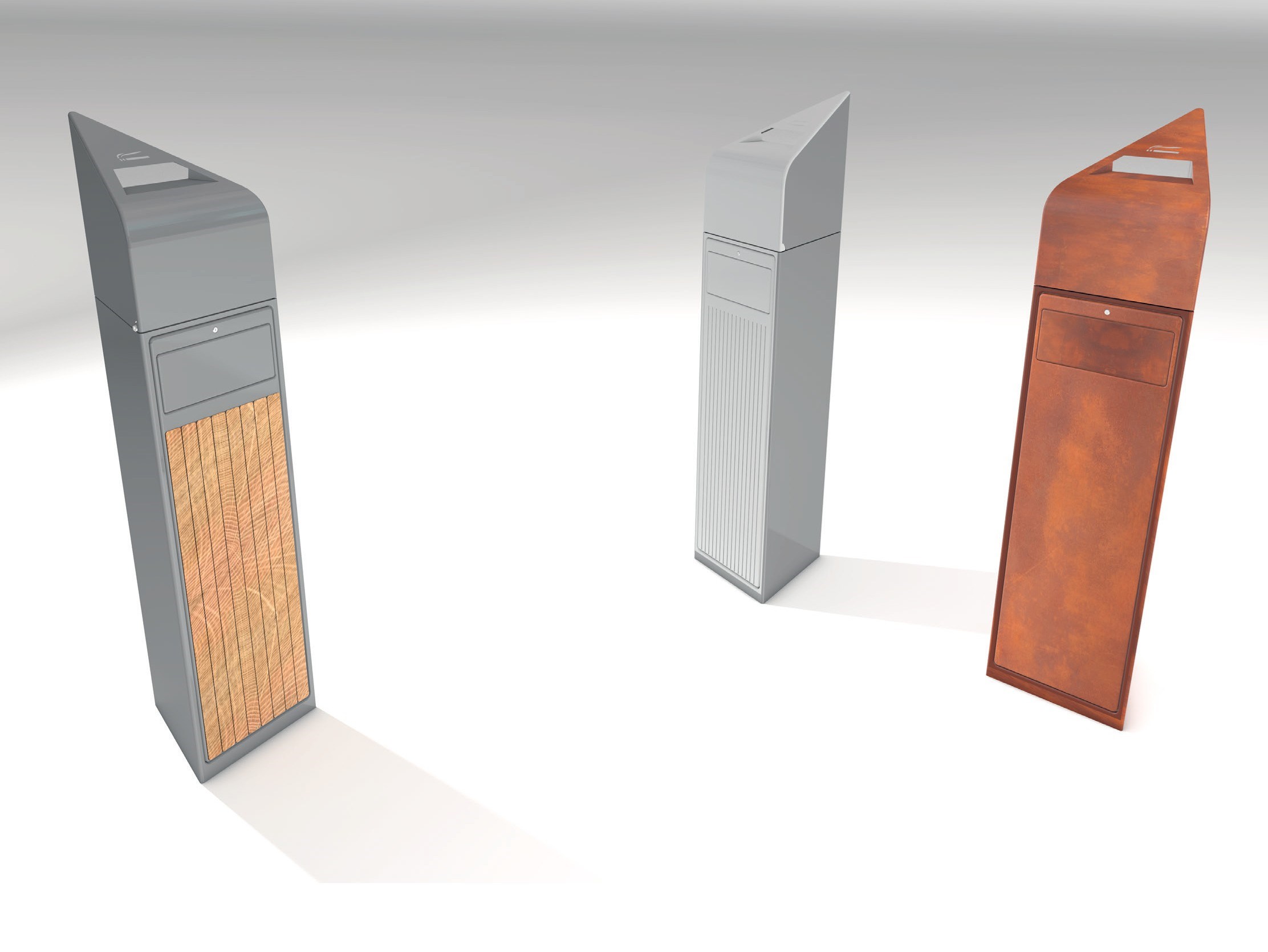 Outdoor litter bin with lid with ashtray VERSA V2/V3 By Manufatti ...